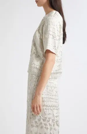Partow Dina Textured Silk Blend Top