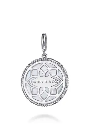 GABRIEL & CO. Medallion Pendant Charm With Sapphire And White Sapphire