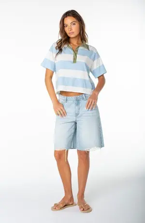 Roxy Brookview Striped Cropped Polo Shirt