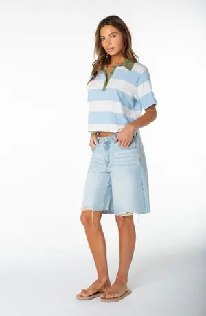Roxy Brookview Striped Cropped Polo Shirt