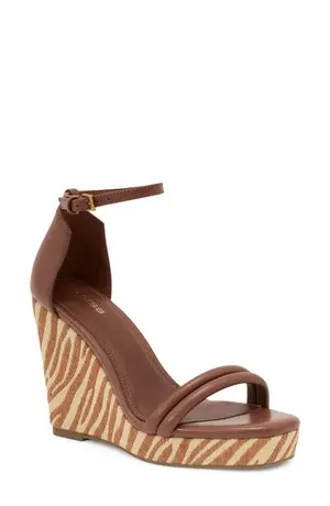 REISS Hazel Leather Wedge Sandal