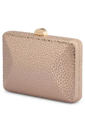 OLGA BERG Frankie Embossed Clutch - Blush