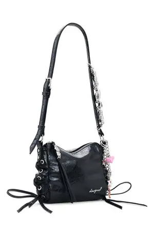 Desigual Faux Leather Crossbody Bag With Charm Detail