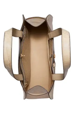 Tory Burch Romy Croc Embossed Leather Bauletto