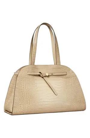 Tory Burch Romy Croc Embossed Leather Bauletto