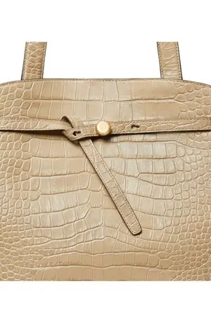 Tory Burch Romy Croc Embossed Leather Bauletto