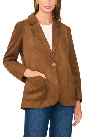 Vince Camuto Faux Suede Blazer - Toasted