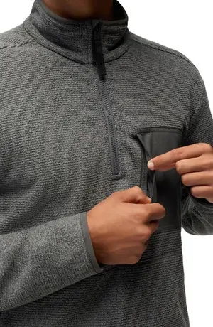 Prana Stretch Zion Fleece Quarter Zip Pullover - Shadow Heather