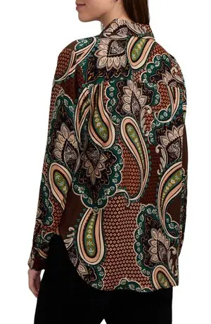 Foxcroft Meghan Paisley Print Button-up Shirt
