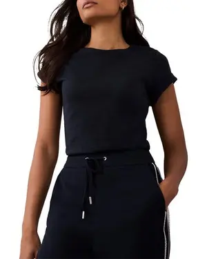 Mint Velvet Cotton Star T-shirt - Navy