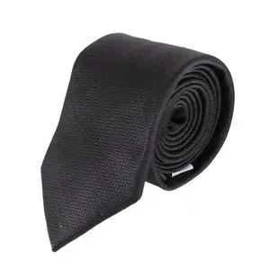 ASCENTIX Etched Herringbone Necktie - Black