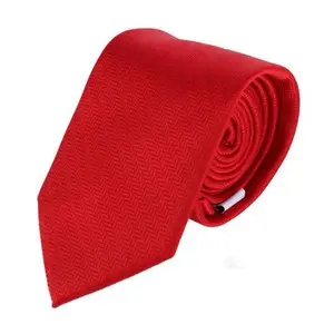 ASCENTIX Ascentix Etched Herringbone Necktie Red