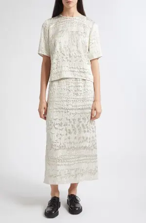 Partow Alina Textured Silk Blend A-line Skirt