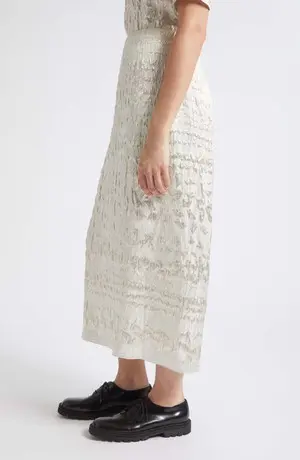 Partow Alina Textured Silk Blend A-line Skirt