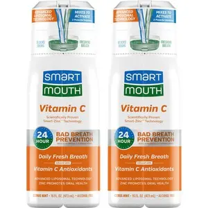 SMARTMOUTH Advanced Liposomal Vitamin C Zinc-activated Mouthwash 16 Fl Oz Each - Citrus Mint
