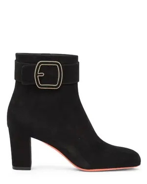 Santoni Suede Ankle Boots - Black