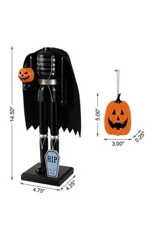 GLITZHOM Halloween Wood Skeleton With Ornament Nutcrackers - Black