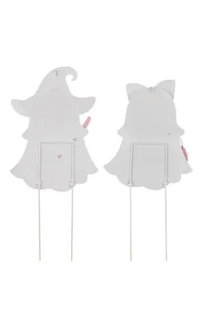 GLITZHOM Halloween Metal Ghosts Set Yard Stakes