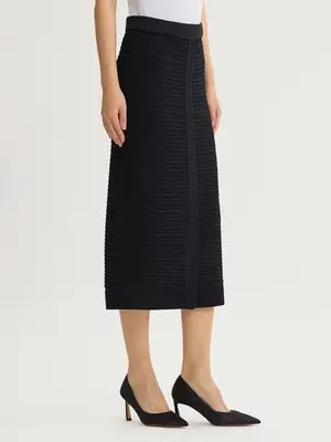 Misook Straight Monochromatic Ottoman Knit Maxi Skirt