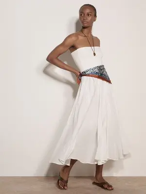 APRICOT Cotton Midaxi A-line Skirt With Elasticated Waist