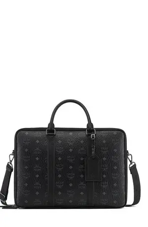 Mcm Klassik Briefcase In Visetos - Black