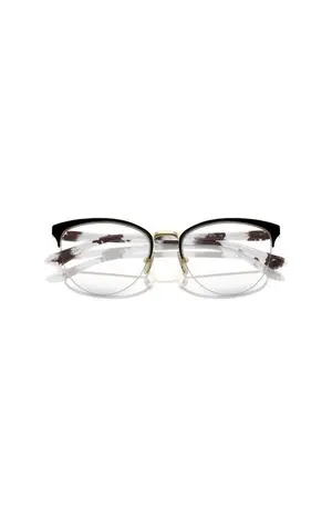 VOGUE EYEWEAR Oval Metal Semi-rim Eyeglasses - Black