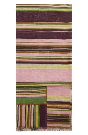 Mango Striped Linen Blend Scarf