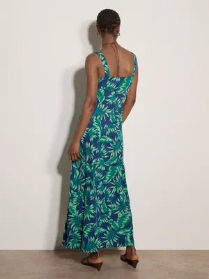 APRICOT Vintage Tropical Leaf Maxi Dress