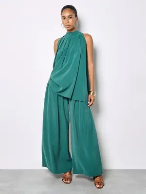 APRICOT Pleat Detail Tunic Top - Teal