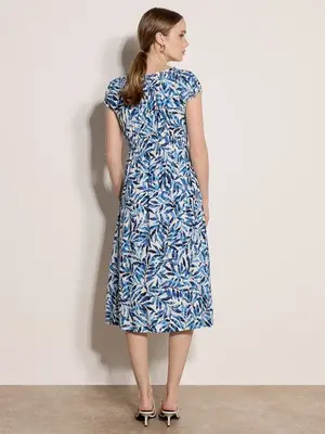 APRICOT Milkmaid Watercolour Leaf Dress
