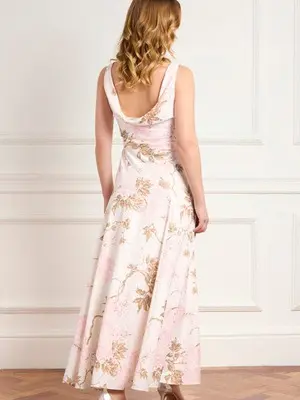 NEEDLE & THREAD Wisteria Jacquard Cowl Neck Gown