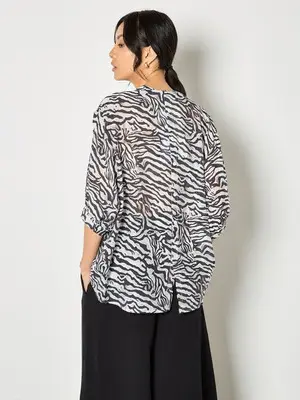APRICOT Oversized Semi-sheer Blouse