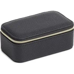 Nordstrom Rectangle Zip Jewelry Box - Black Pebble