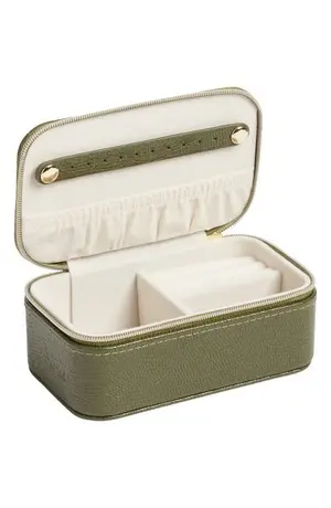 Nordstrom Rectangle Zip Jewelry Box - Olive Texture