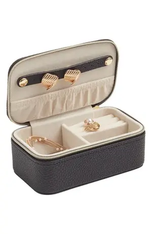 Nordstrom Rectangle Zip Jewelry Box - Olive Texture