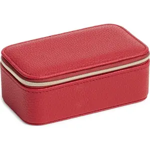 Nordstrom Rectangle Zip Jewelry Box Red Pebble