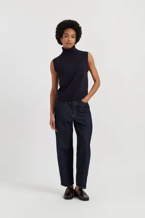 Chinti & Parker Wool-cashmere High-neck Tank - Navy