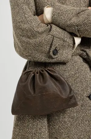 Brunello Cucinelli Pouch Bag In Lizard-effect Calfskin