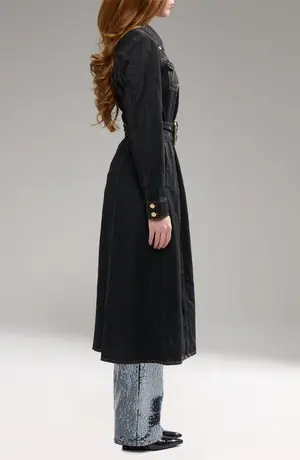 AZALEA WANG Evessa Denim Trench Coat
