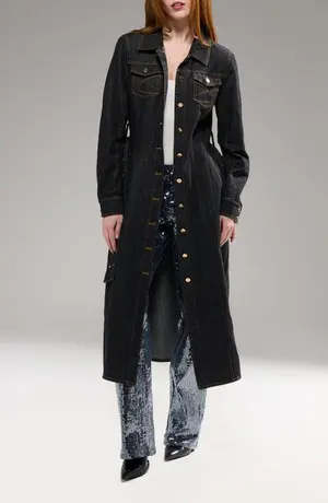 AZALEA WANG Evessa Denim Trench Coat