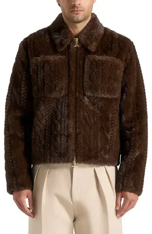 Manière De Voir Plush Cable Embossed Jacket