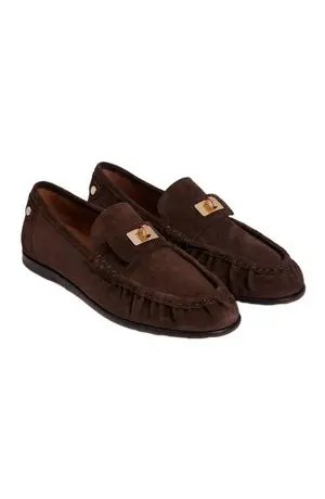 Sandro Suede Loafers With Clasp