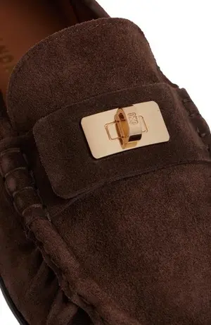 Sandro Suede Loafers With Clasp