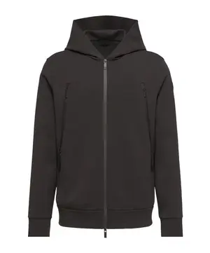 Moncler Cotton Blend Zip-up Hoodie - Black