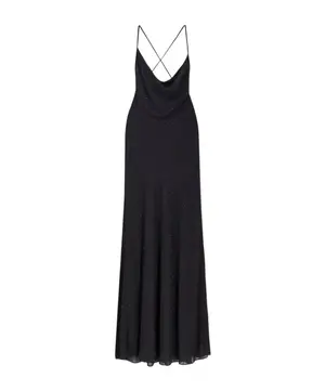 Pinko Drapped Embellished Cowl-neck Dress