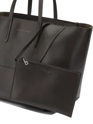 Brunello Cucinelli Logo Detail Tote - Black