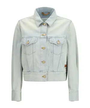 Jacob Cohen Cropped Denim Jacket - Light Blue
