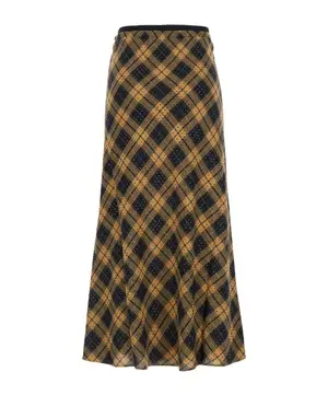 Pinko Plaid Skirt - Yellow