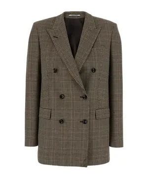 TAGLIATORE Double-breasted Plaid Jacket