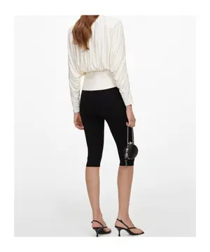 SELF-PORTRAIT Draped Tie-neck Top With Button Closure - Cream